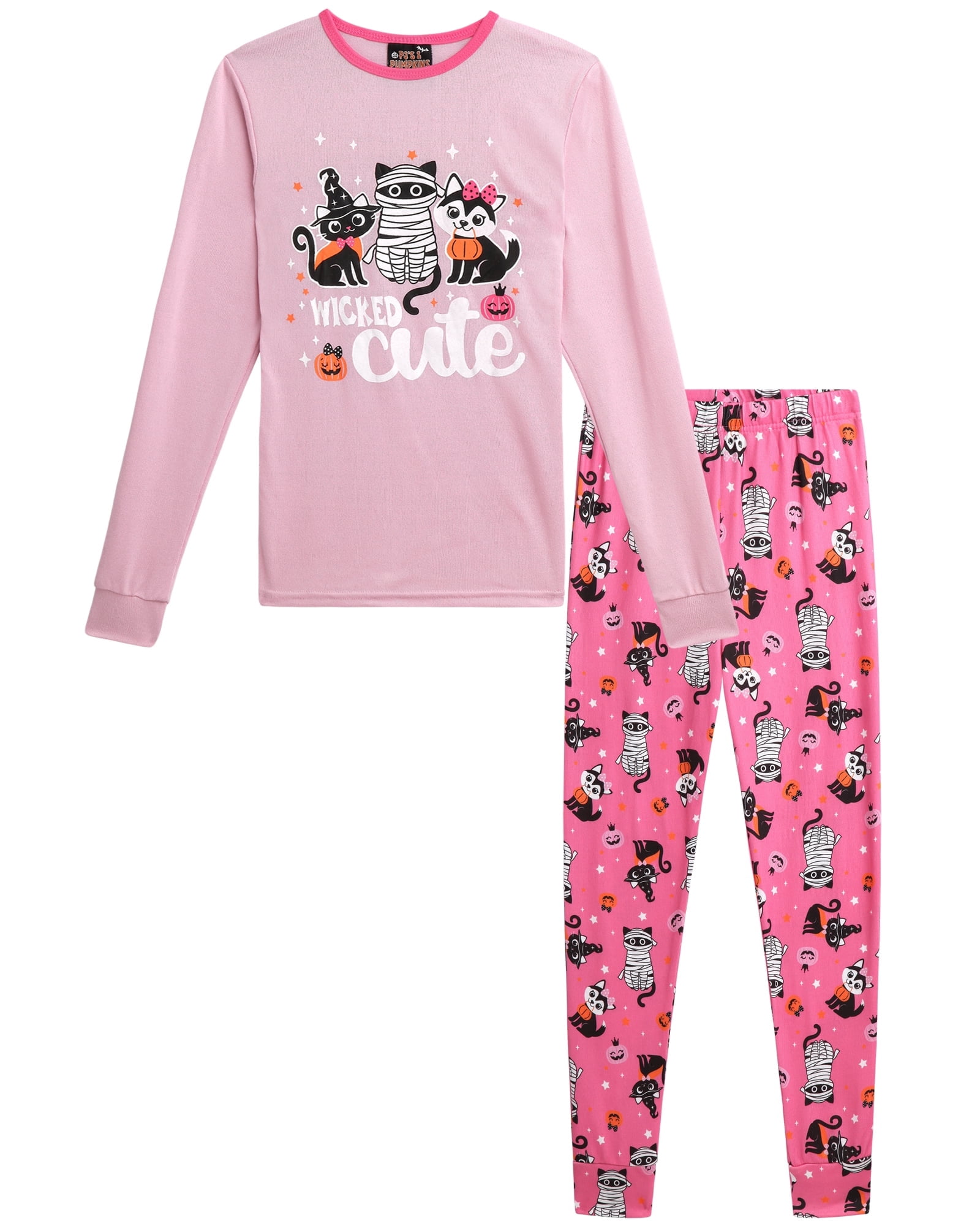 PJ’s & Pumpkins Girls Pajamas - 2 Piece Long Sleeve Halloween Pajamas ...