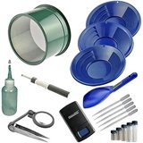 PJBL Mini Gold Classifier Screen, Blue Gold Pan Panning Kit & Gold ...
