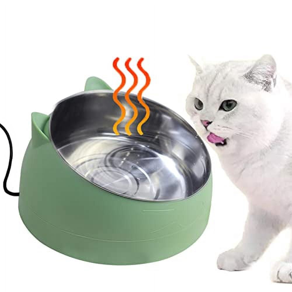 PJDDP Pet Heated Bowl Stainless Steel Thermal Wate Bowl Dog Thermal ...