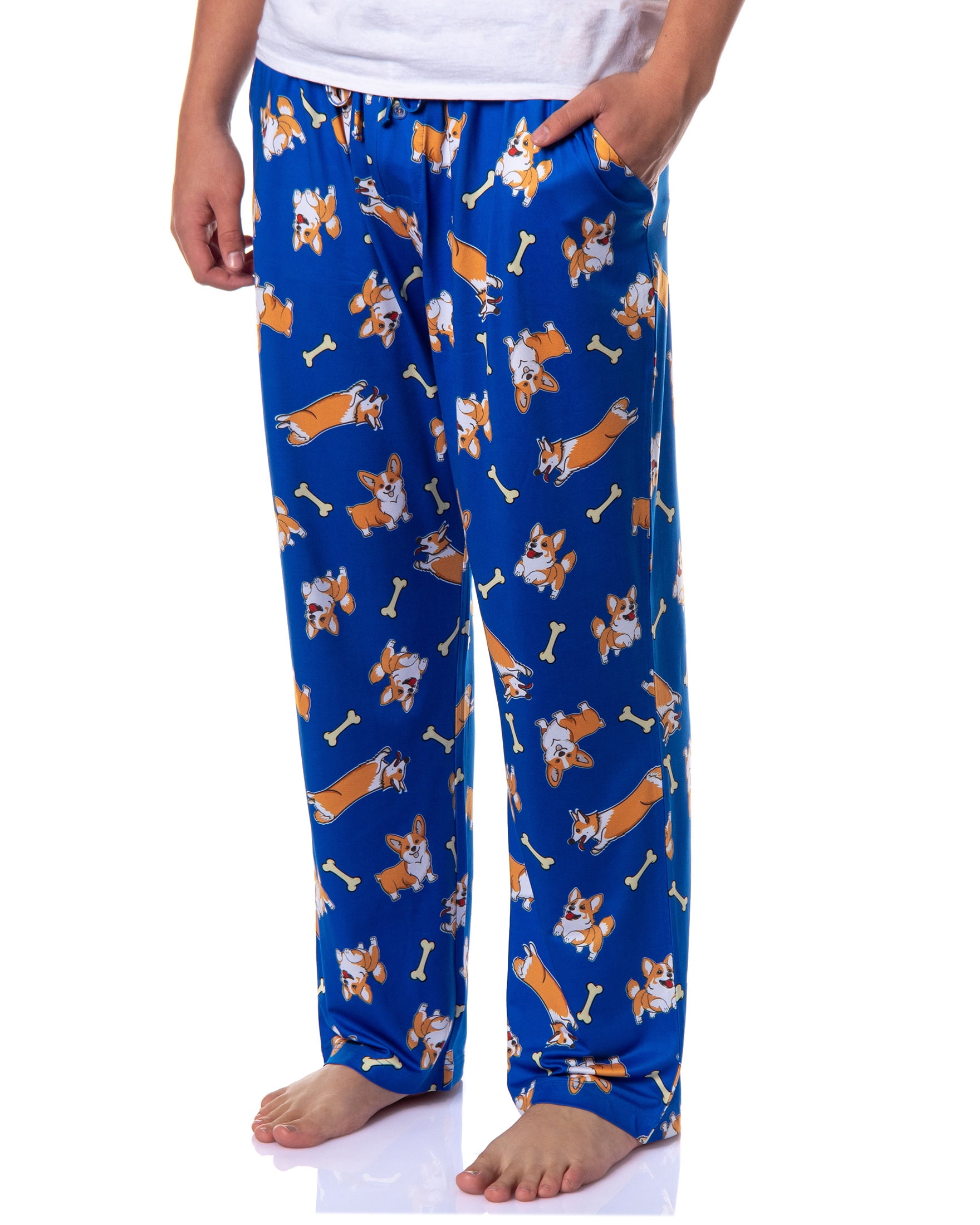 PJammy Men's Pajama Pants Corgi Dog Breed All-Over Tossed Print Sleep ...