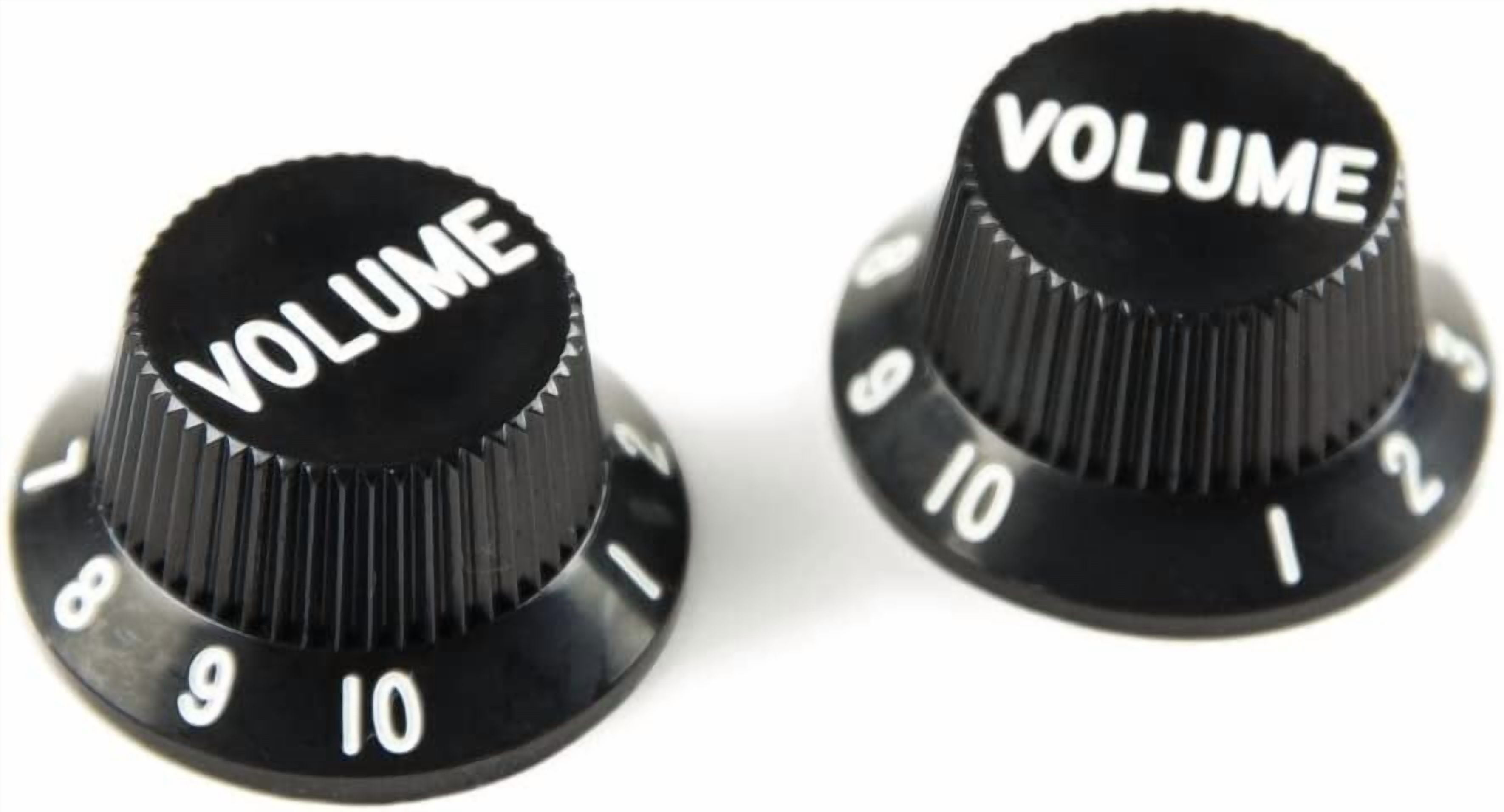 Allparts PK-0154 Set of 2 Plastic Volume Knobs for Stratocaster, Black ...