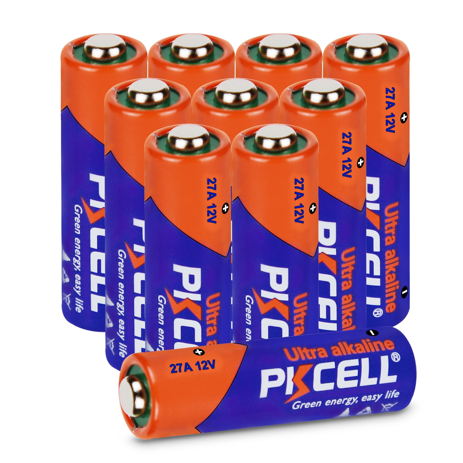 PKCELL 27A 12V Alkaline Battery, 10PCS Long Lasting Remote and ...