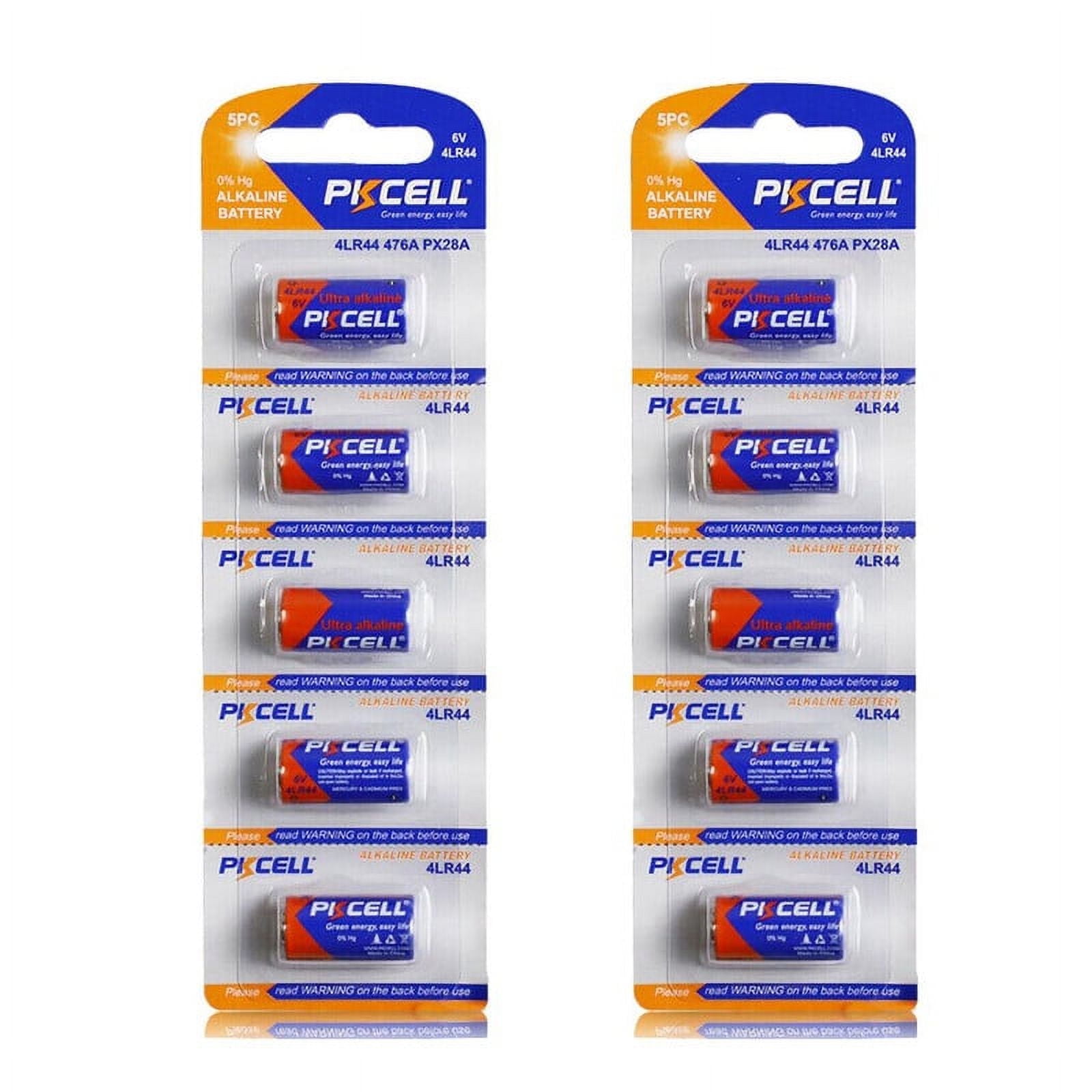 PKCELL 4LR44 6V Alkaline Battery, 10PCS 4G13 A544 PX28 2CR11108 Dog ...