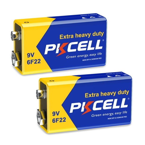 PKCELL 9 Volt Batteries- 9V Battery 2 Pack for Smoke Detectors and ...