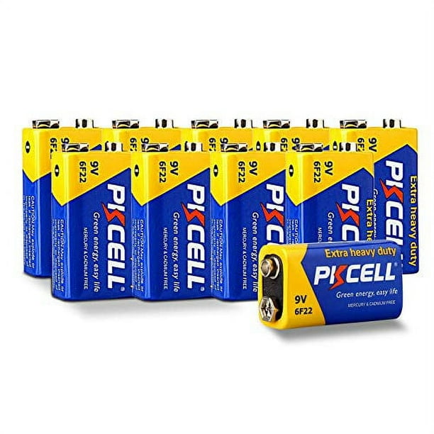 PKCELL 9V Batteries - Long-Lasting, 10 Year Shelf Life - Zinc Carbon 9 ...