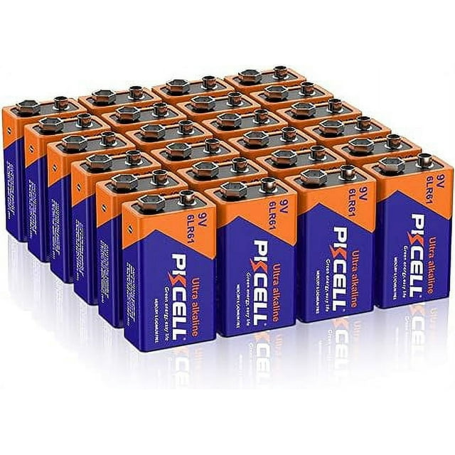 PKCELL 9V Batteries, Super Alkaline 9-Volt Battery, 24-Count Garage ...