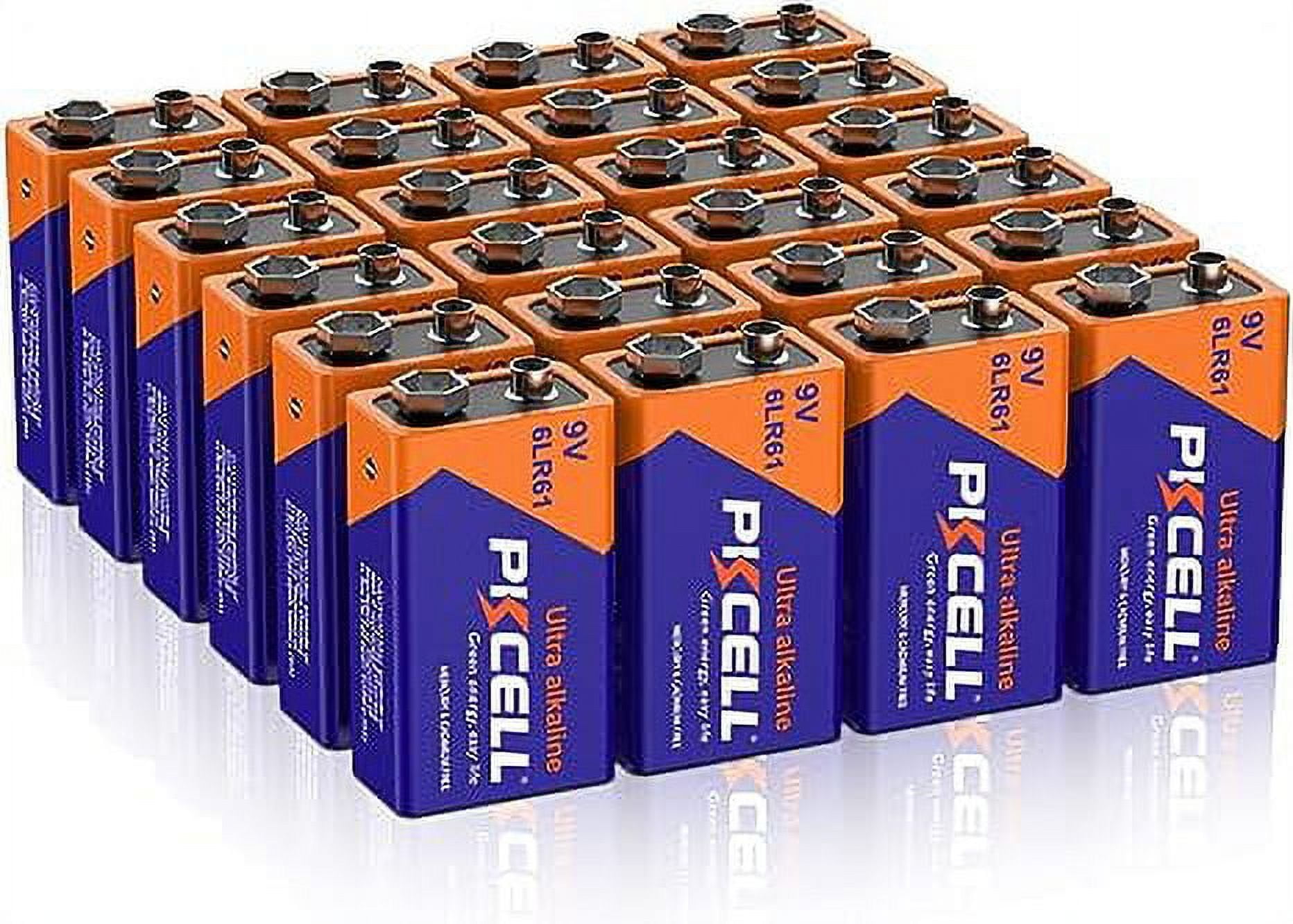 PKCELL 9V Batteries, Super Alkaline 9-Volt Battery, 24-Count Garage ...