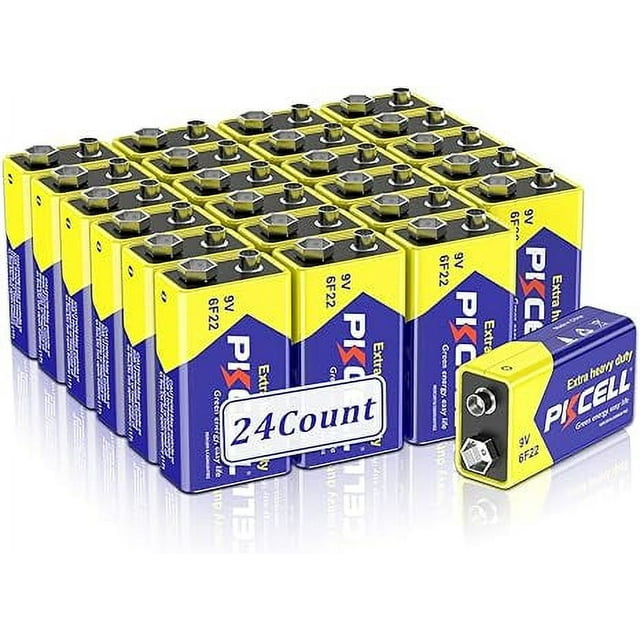 PKCELL 9V Battery, Long Lasting 9V Batteries, 24 Pack - Walmart.com