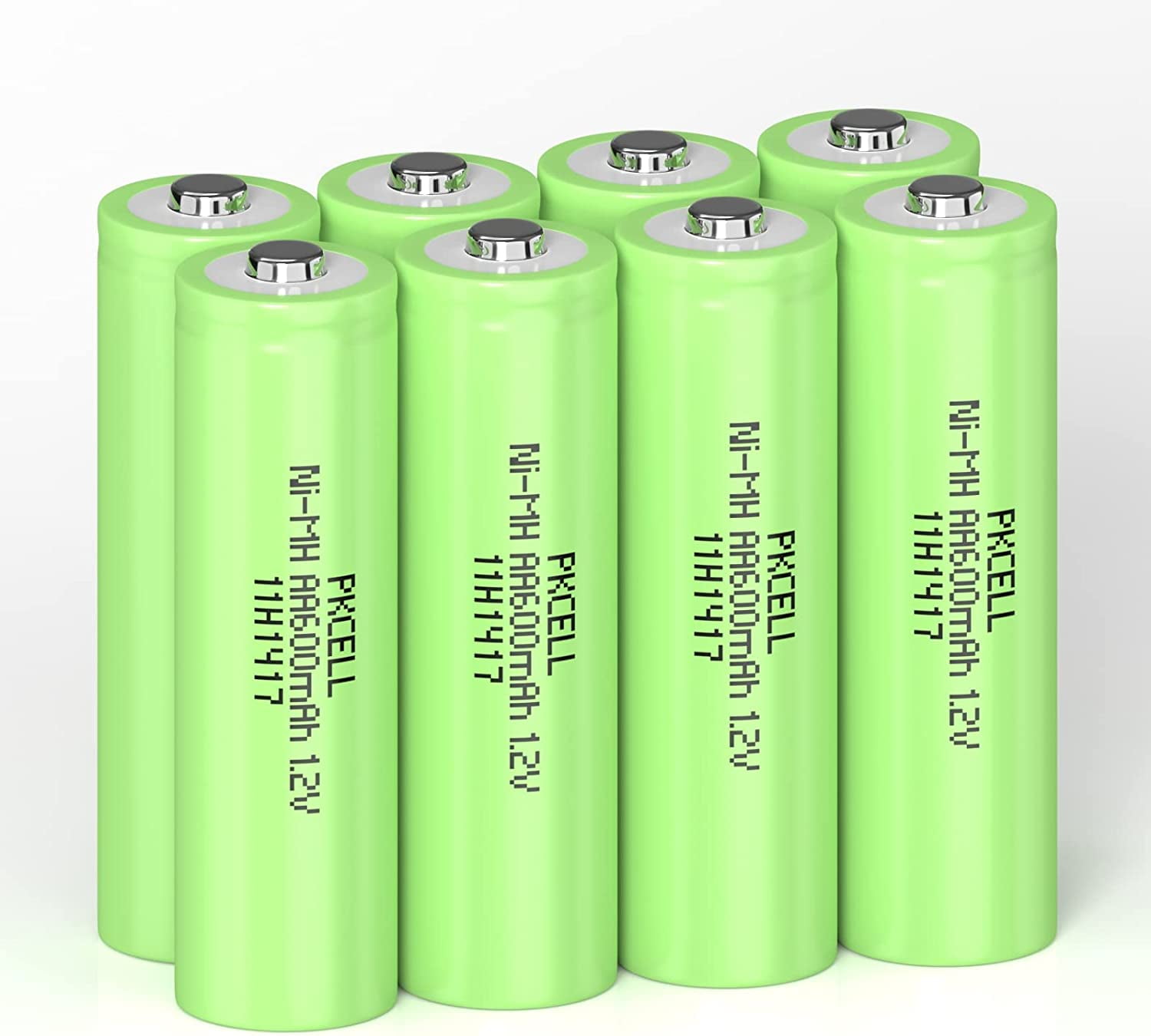 PKCELL AA NiMH 1.2V 600mAh Rechargeable Battery, 8PCS Outdoor Solar ...