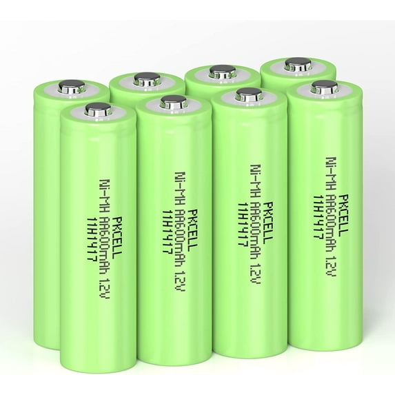 Fuspower AA NiMH Rechargeable Battery, 1.2V 600mAh, 8PCS, Solar Light ...