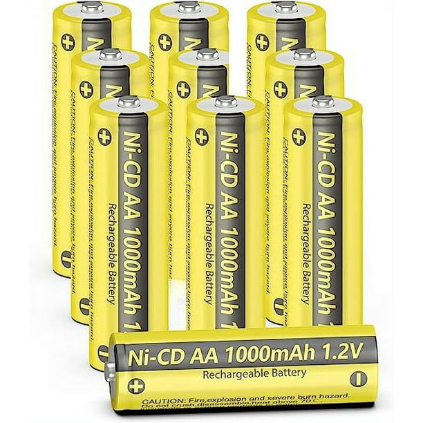 PKCELL AA Nicd 1.2V 1000mAh Rechargeable Battery, 10PCS Garden Landscaping Solar Lights ...