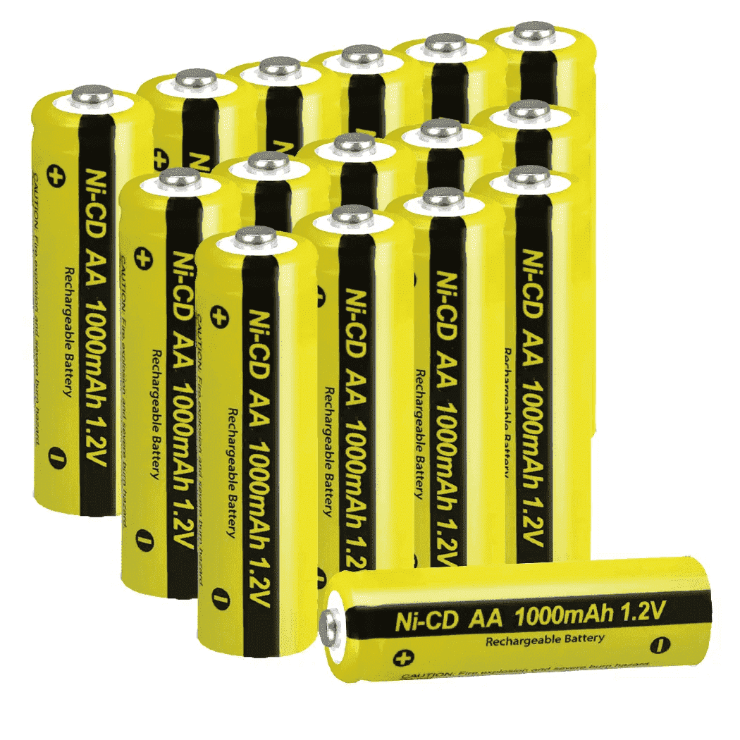 PKCELL AA Nicd Rechargeable Batteries 1.2V 1000mAh, 20Pcs Button Top ...