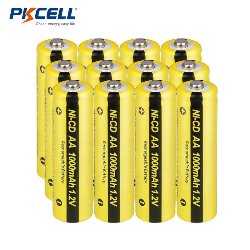 PKCELL AA Rechargeable Battery NiCd 1000mAh 1.2V Battery Pack for Solar ...