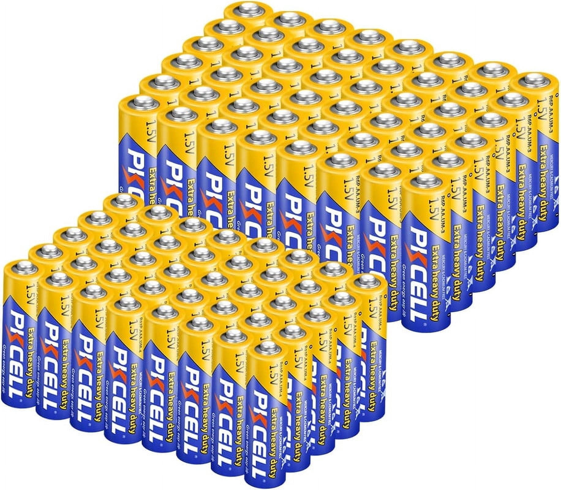 PKCELL AA and AAA Batteries, 40 Count Double AA + 40 Count Triple AAA ...