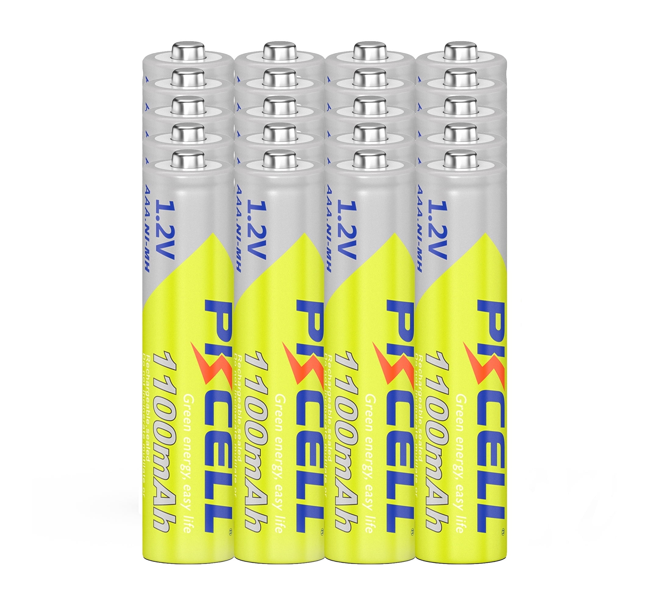PKCELL AAA Batteries 20Pcs, 1100mAh Rechargeable Triple A NiMh ...