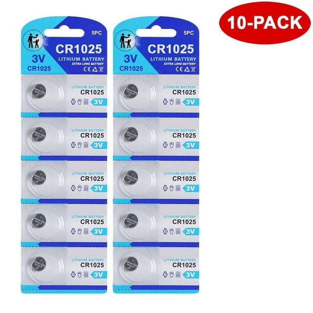 PKCELL CR1025 3V Lithium Coin Battery 10 Pack - Walmart.com