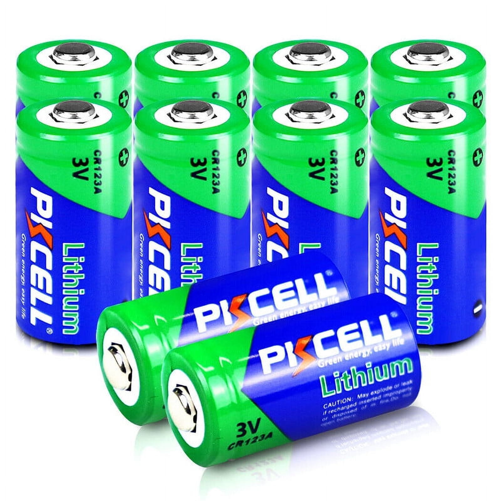 PKCELL CR123A 3V Lithium Battery 12 Pack, 10 Years Shelf Life, 123 ...