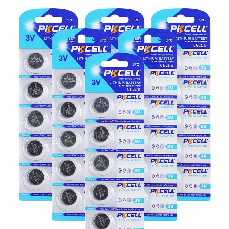 PKCELL CR1625 3V Lithium Coin Cell Battery (30 Batteries) CR1625 Button ...
