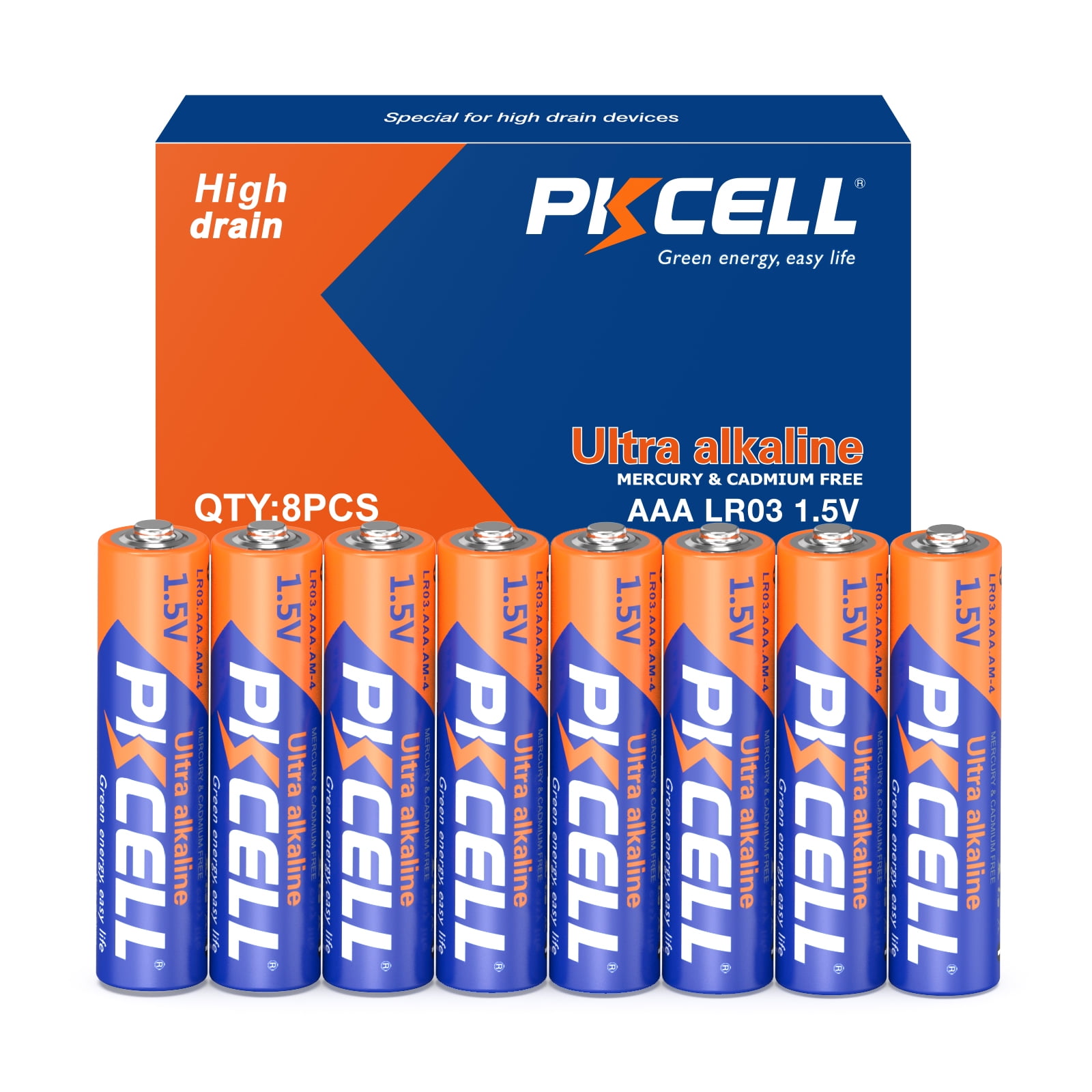 PKCELL High Energy AAA Batteries (8 Pack), Triple A Batteries - Walmart.com