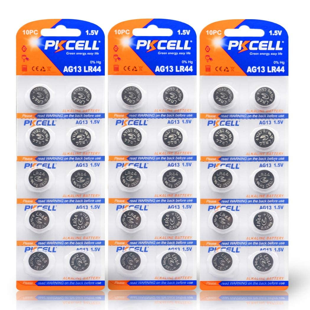 PKCELL LR44 A76 357 G13 Alkaline Watch Battery,30 pc - Walmart.com
