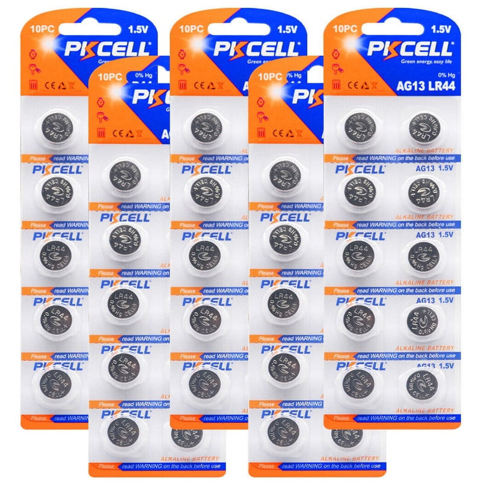 PKCELL LR44 AG13 1.5V Button Cell Battery (50-Pack) for Car Remote & Key Fob - Walmart.com