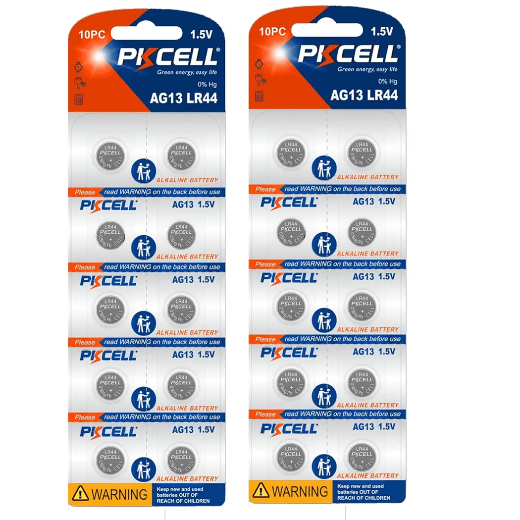 PKCELL LR44 Alkaline Button Watch Battery 1.5V, AG13 Coin Cell ...