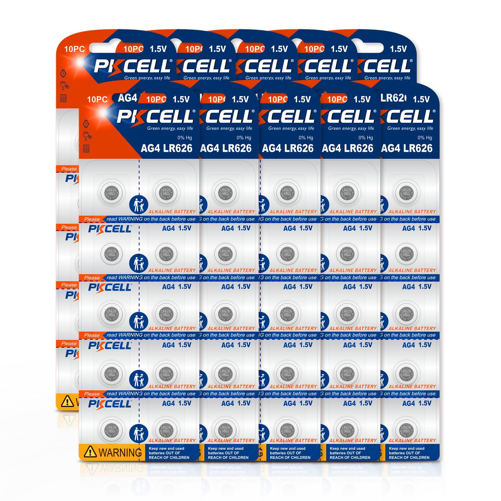 PKCELL LR626 Batteries 377 AG4 Button Cell Battery SR626sw Watch ...