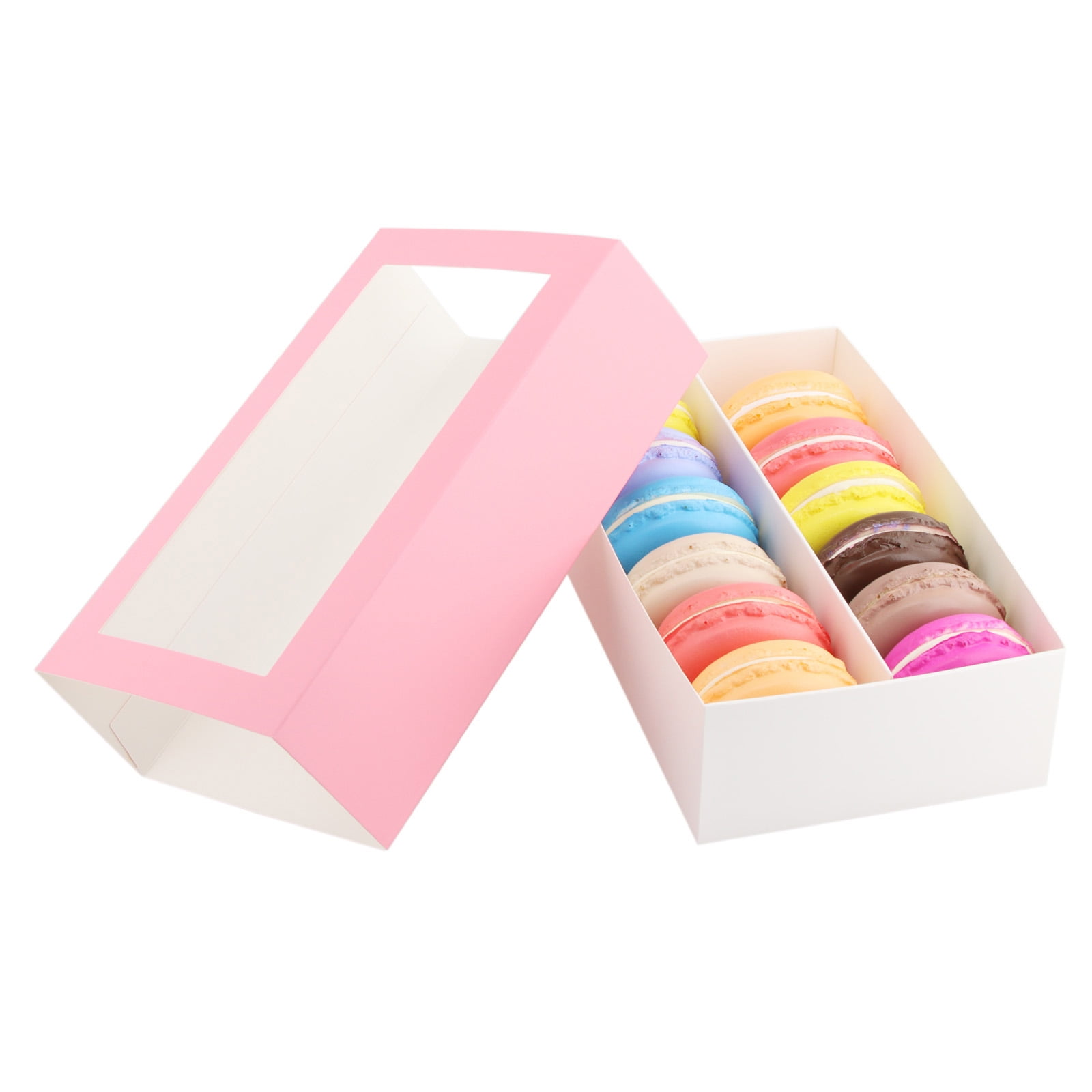 PKGSMART 15 Pack Macaron Boxes, Pink Macaron Packaging Boxes for 12 ...