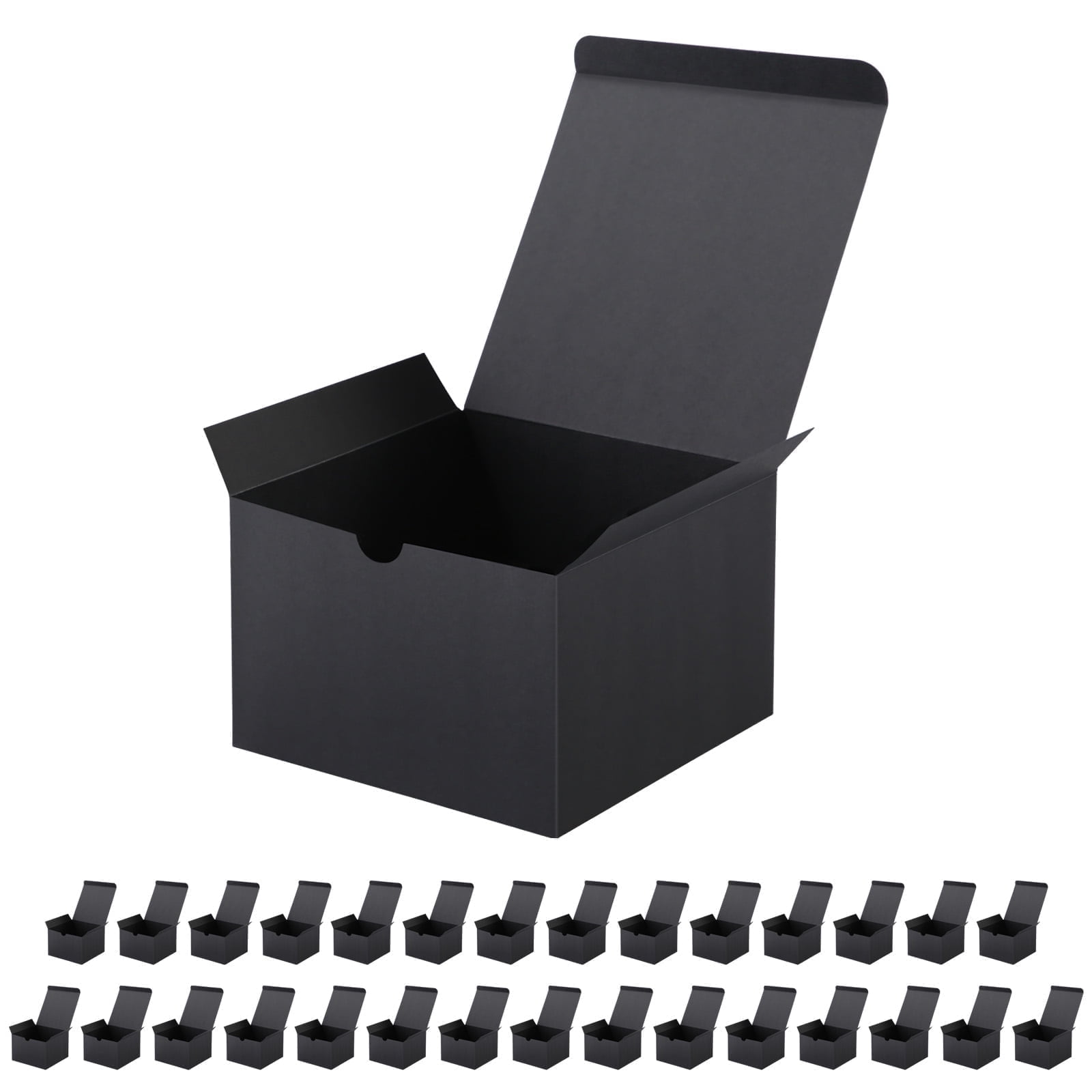 PKGSMART 30 Square Small Gift Boxes with Lids, Matte Black, 6x6x4 ...