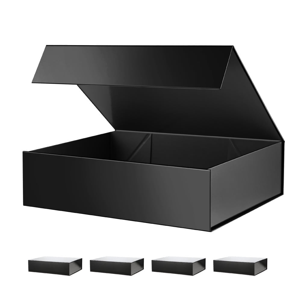 PKGSMART Large Black Gift Boxes with Magnetic Lids, 13x9.7x3.4 inches ...