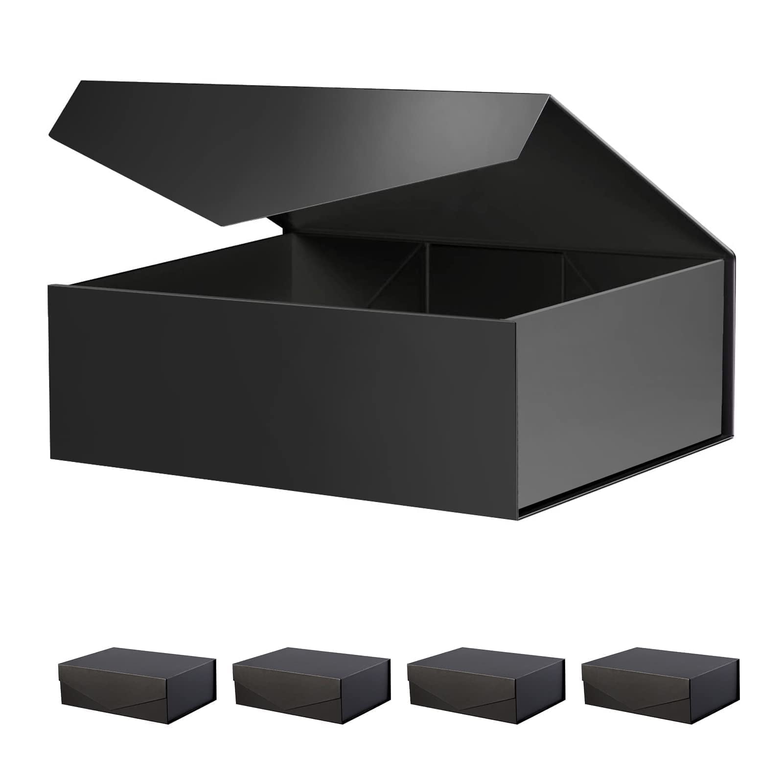 PKGSMART Heavy Duty Large Black Magnetic Gift Boxes, 11.5x8.1x3.8 ...