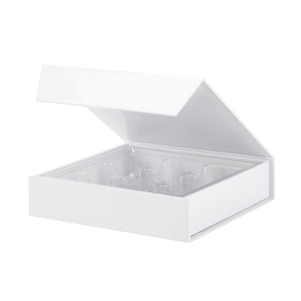 PKGSMART 6Pcs Chocolates Boxes with Magnetic Lids, White Truffle Gift ...