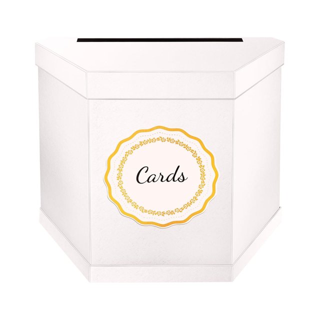 PKGSMART Card Box, 12x10x10 inch, White Wedding Card Box, Card ...