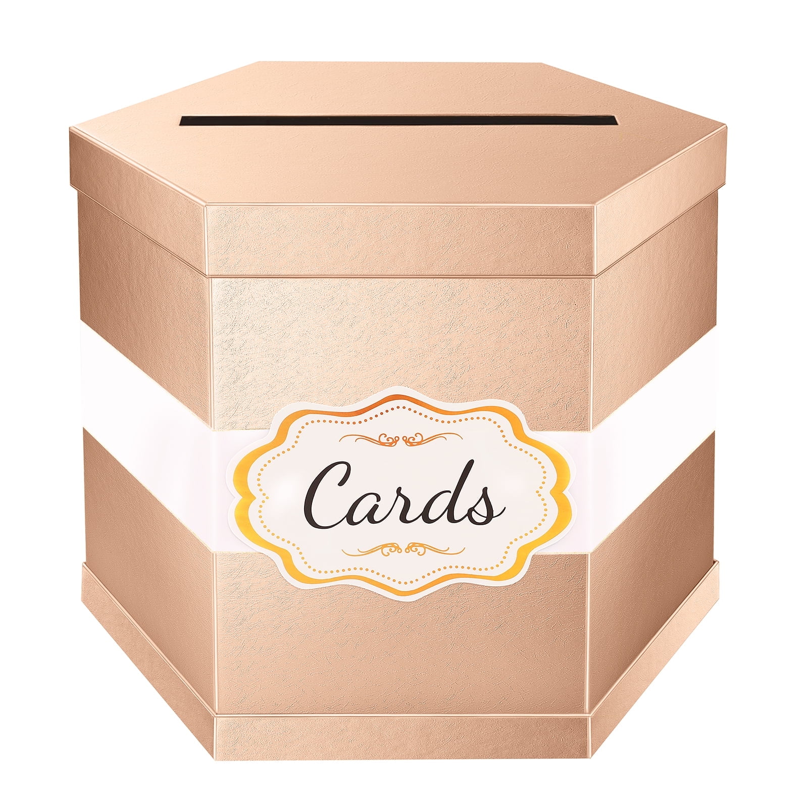 PKGSMART Card Box, 14x12x12 inch, Rose Gold Card Receiving Box, Card ...