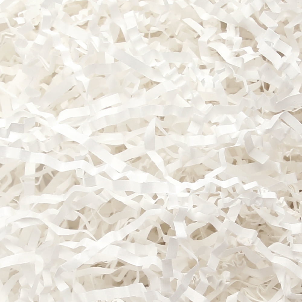 PKGSMART White Crinkle Cut Paper Shred Filler, 1/2lb(8oz), Decorative ...