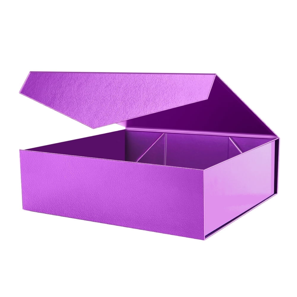 PKGSMART Extra Large Gift Box, Purple Box with Lid, Grass Texture, 16 ...