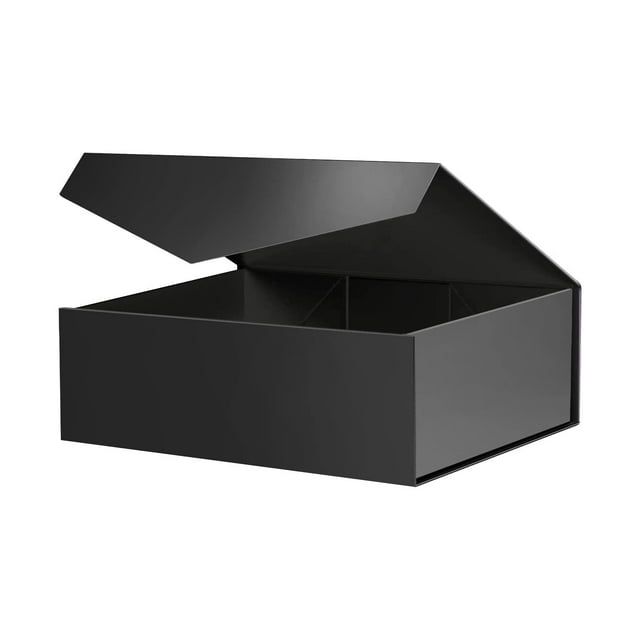 PKSMART Large Black Magnetic Gift Box, 11.5x8.1x3.8 inches, Empty Presents for Father's Day ...