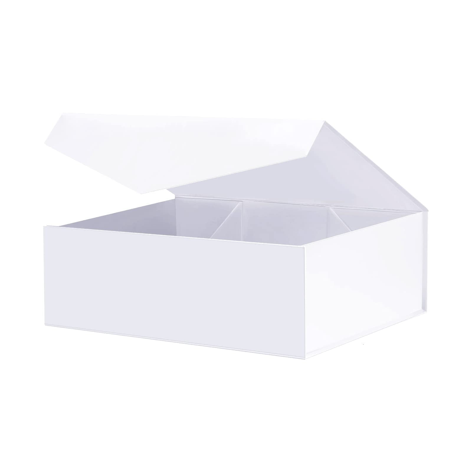 PKSMART Large White Magnetic Gift Box with Heavy Duty Closure, 11.5x8.1x3.8 inches, Ideal for ...