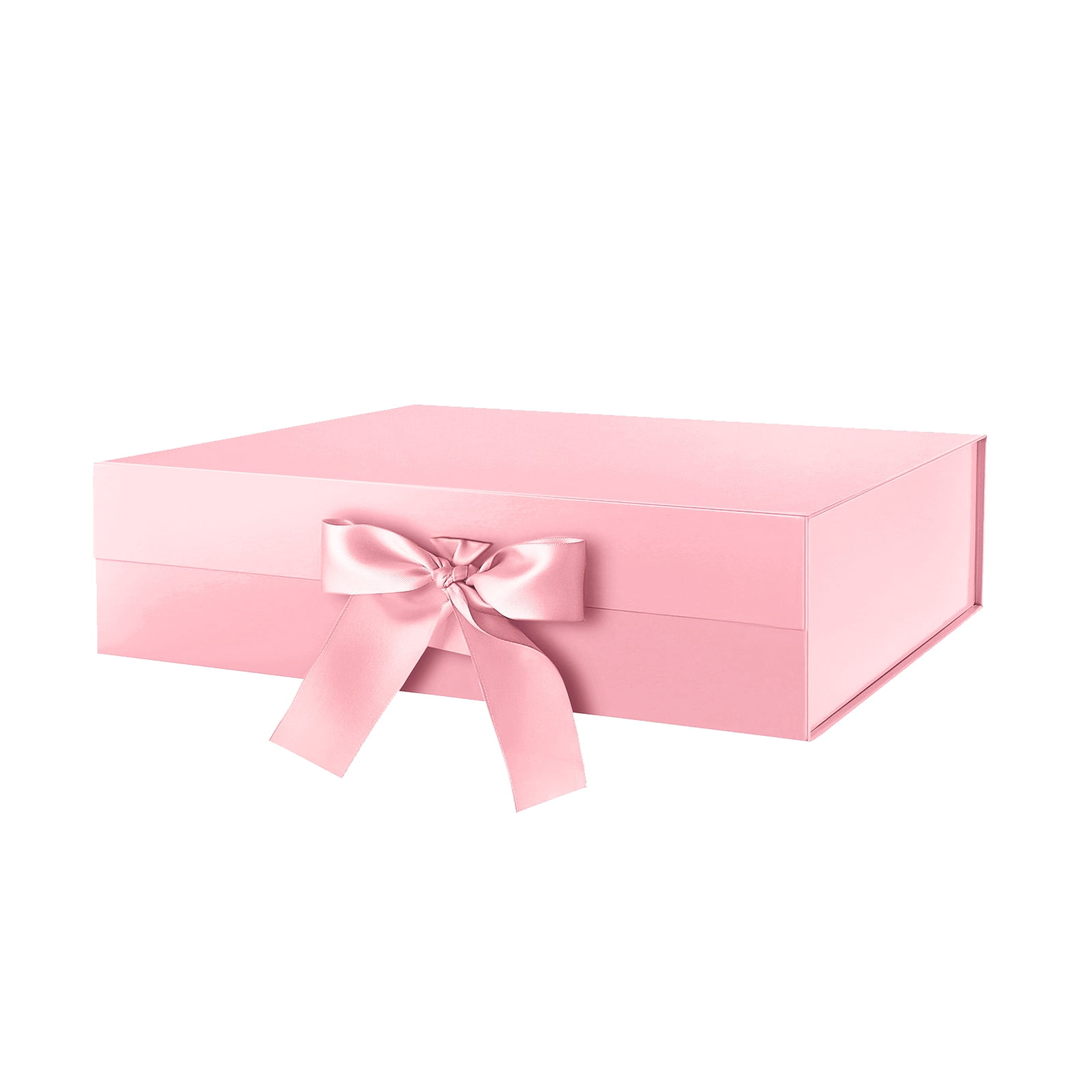 PKGSMART Large Gift Box with Ribbon, Pink Gift Box with Magnetic Lid ...