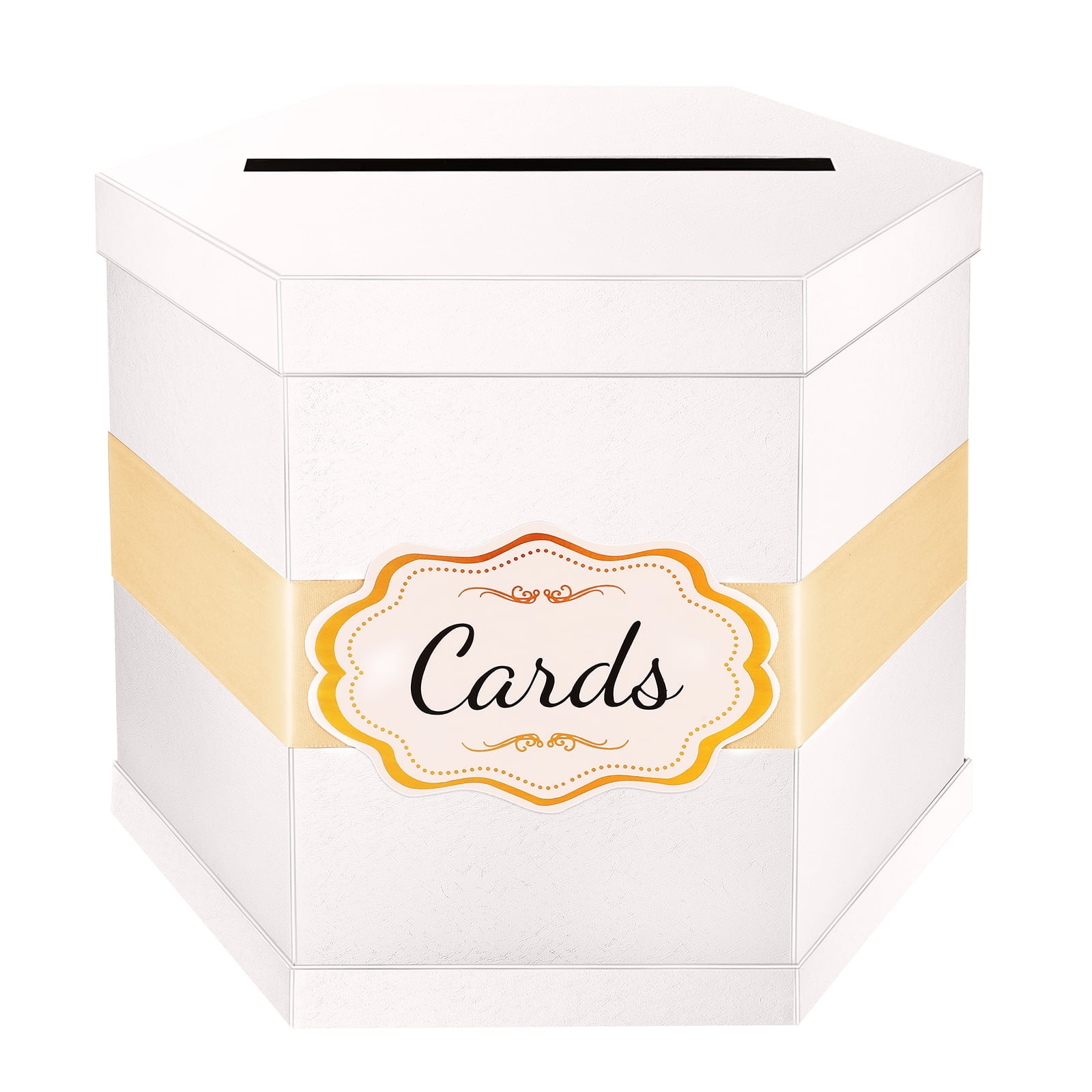 PKGSMART White Cardboard Card Box with Blank Slot, 14x12x12 inch ...