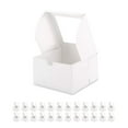 PKGSMART 25 Count White Treat Boxes with Window, 5x5x3.5 inches, Cake ...