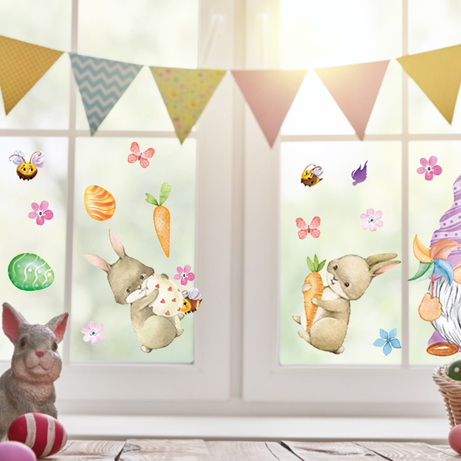 PKJHGA Wall Stickers Decor Easter Sticker Faceless Dwarf Window Glass ...