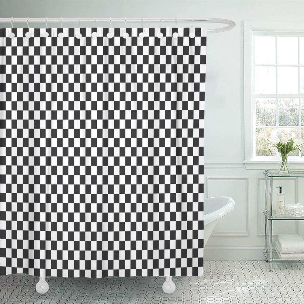 PKNMT Abstract Black and White Squares Check Checkered Competition Flag ...