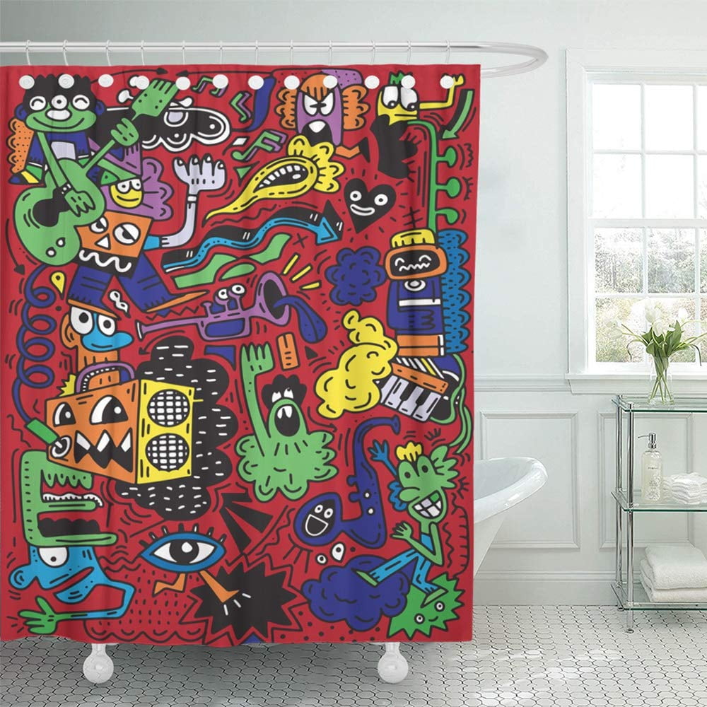 PKNMT Acoustic Abstract Music Collage Musical Instruments Hand Drawing ...