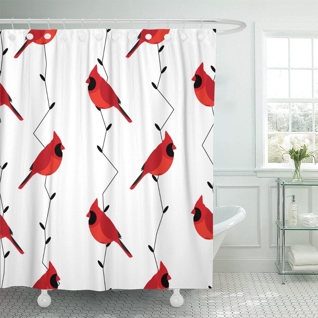 PKNMT Bird Red Cardinal and Branches Pattern Graphic Abstract Black ...