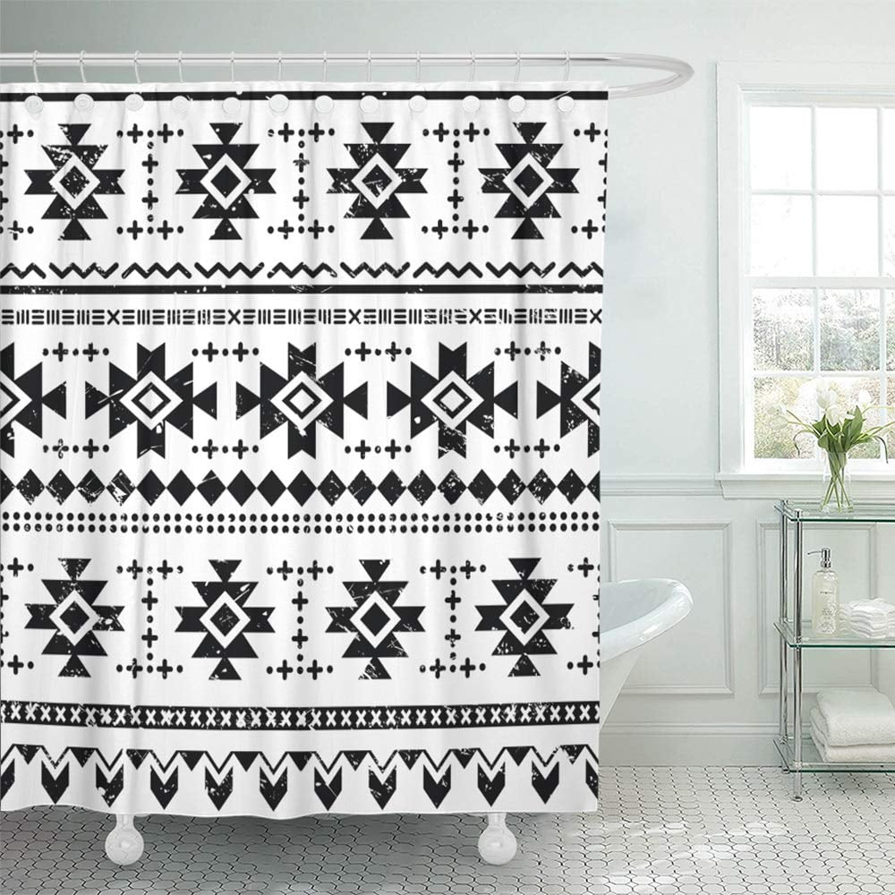PKNMT Border Tribal Aztec Retro on White Black Folklore Peru National ...