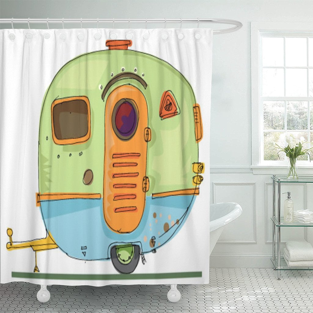 PKNMT Camper Caravan Vintage Trailer Cartoon Camp Truck Shower Curtain ...
