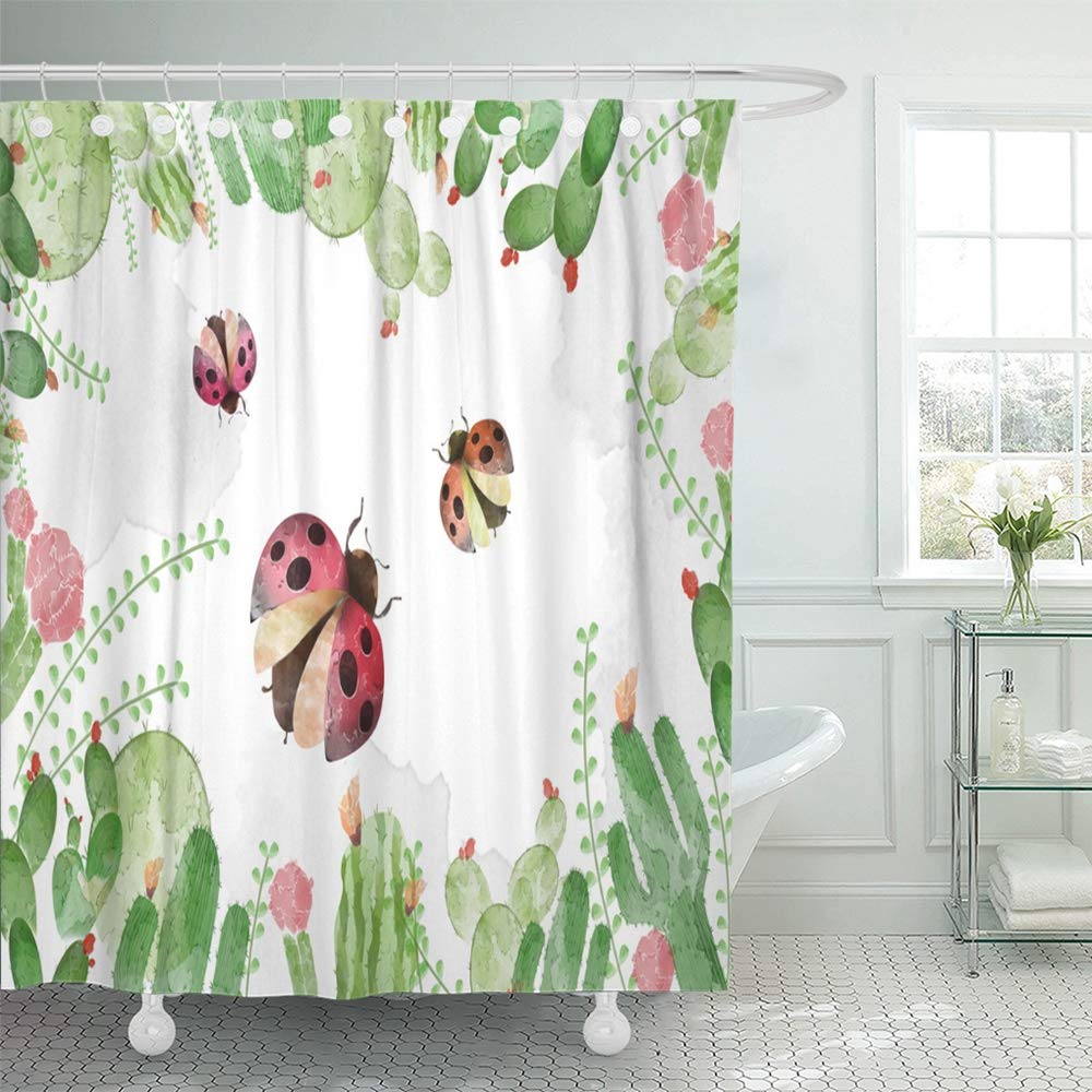 PKNMT Colorful Story Ladybug Flower and Leaves Watercolor Style Digital ...