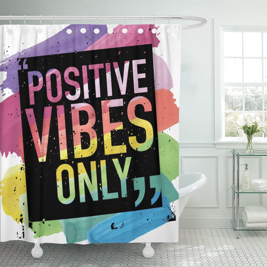 PKNMT Colorful Think Positive Vibes Only Thinking Inspirational Quote ...