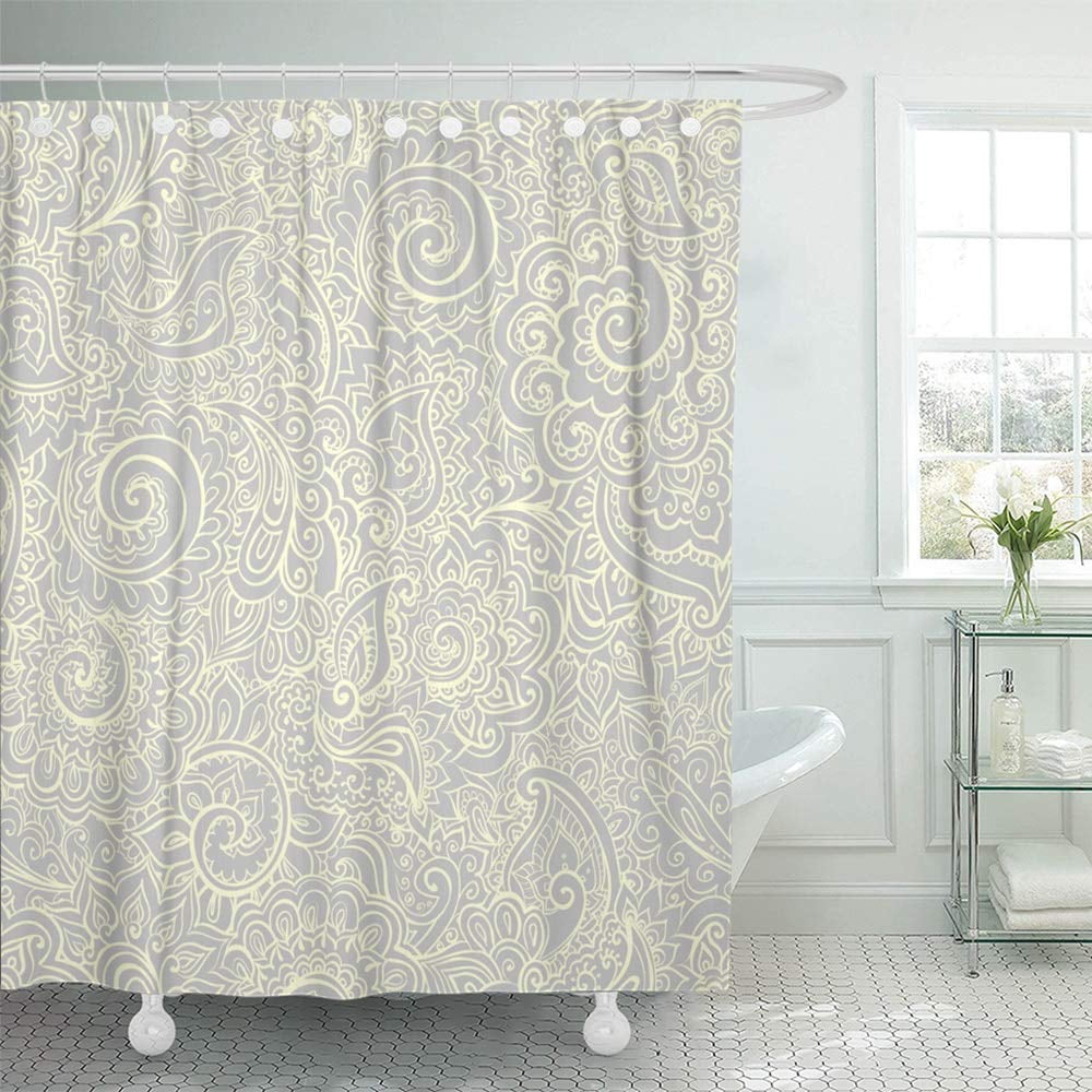 PKNMT Gray Paisley Calm Grey Pattern with Traditional Ornamental Design ...